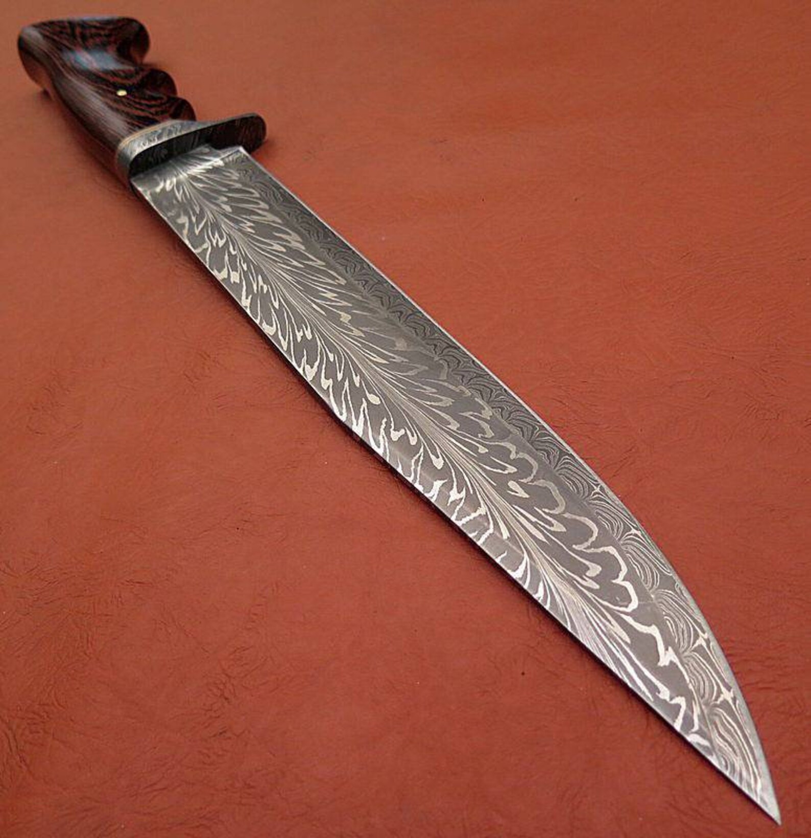 Bella mano fatta COLTELLO BOWIE in acciaio DAMASCUS | Etsy