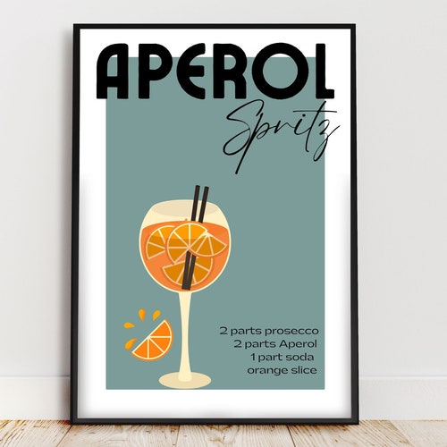 Retro Aperol Spritz Cocktail Print Aperol Poster Aperol - Etsy