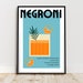 Retro Negroni Cocktail Print, Negroni Poster, Digital Download, Negroni ...