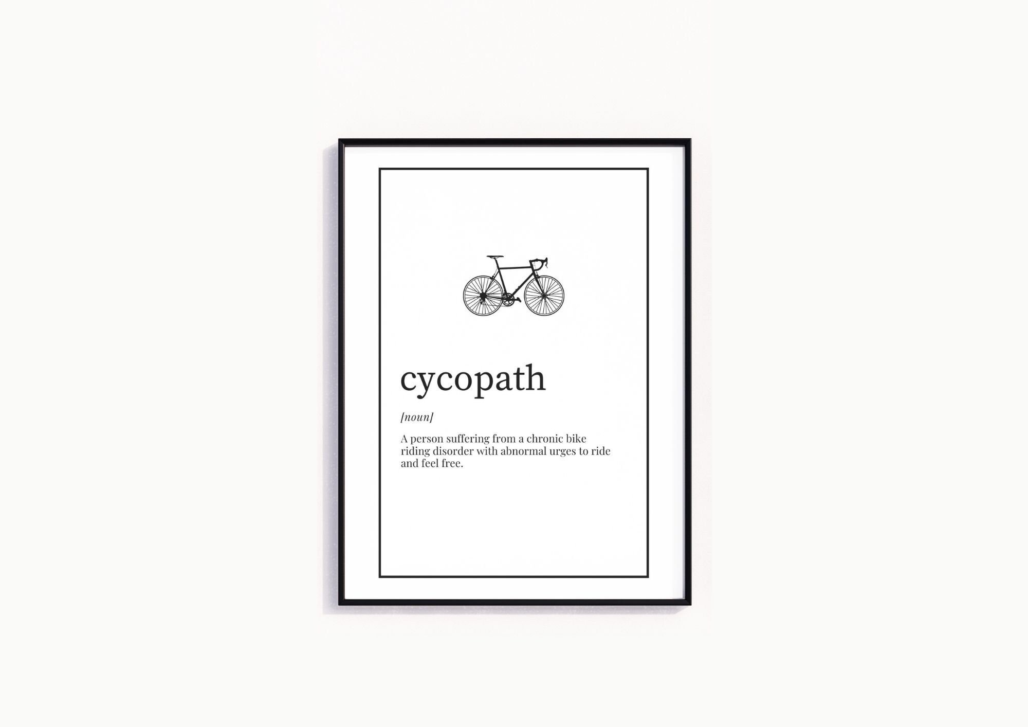 Cycopath Definition, Cyclist Print, Cyclist Gift, Cyclist Poster ...