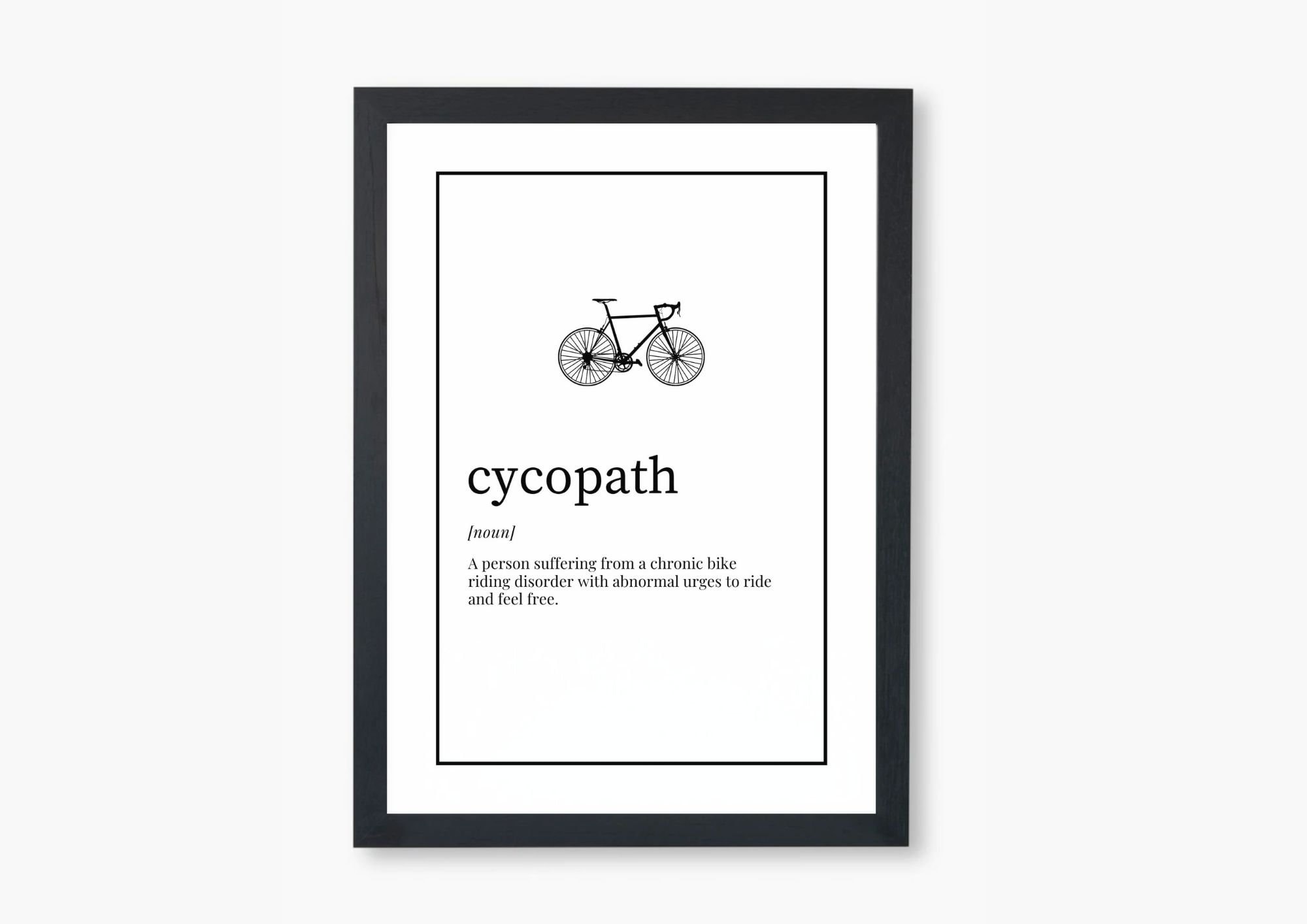 Cycopath Definition, Cyclist Print, Cyclist Gift, Cyclist Poster ...