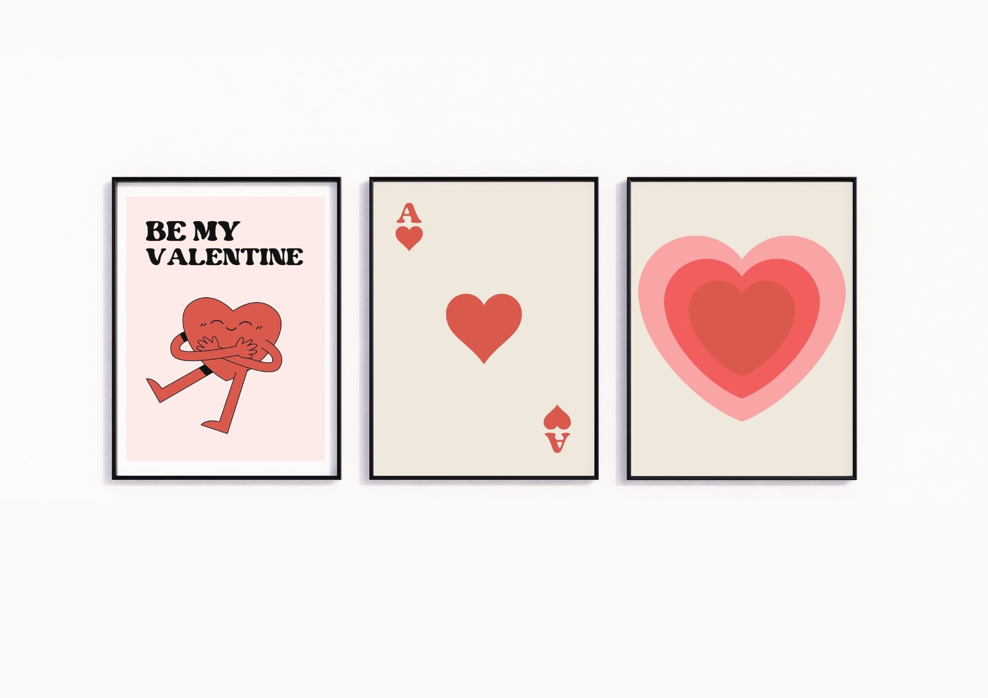 Retro Valentines Poster, Set of 6 Retro Prints, Valentines Printables ...