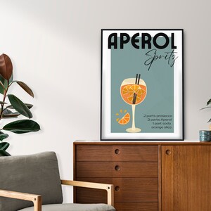 Retro Aperol Spritz Cocktail Print, Aperol Poster, Aperol Spritz ...