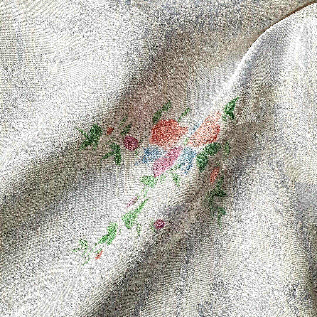 Vintage 1950s Rayon Table Topper: Hand-painted Floral Design - Etsy