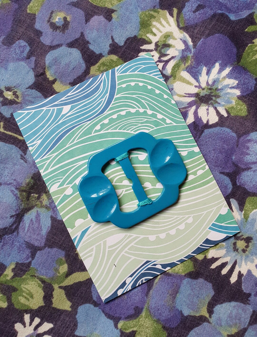 Vintage Plastic Rectangular Belt Buckle Turquoise Buckle missing Prong ...