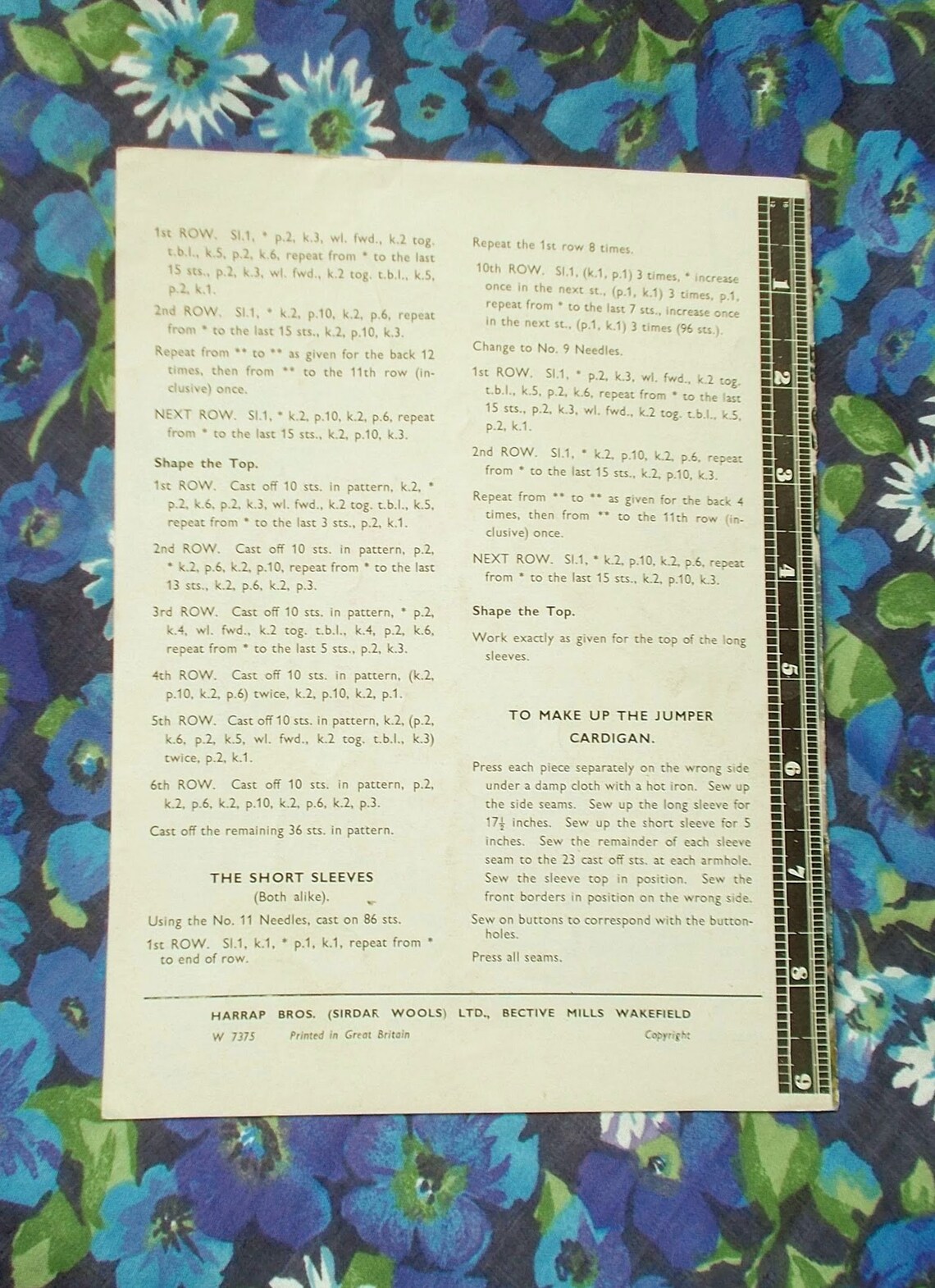 Vintage Sirdar Knitting Pattern Pattern No. 7375 | Etsy UK