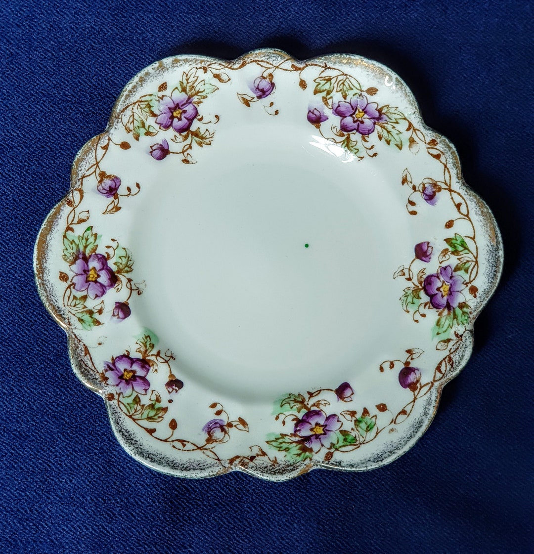 Vintage Unmarked China Tea Plate Victorian/edwardian Flower Shaped Tea ...