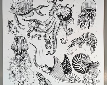 Eel Temporary Tattoo Sticker set of 2 - Etsy