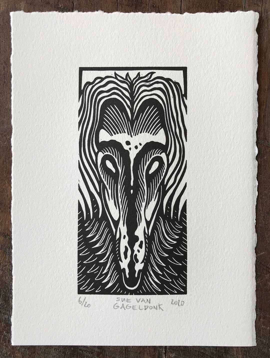 Dog Portrait #2 // Original Lino Print // Free Shipping - Etsy
