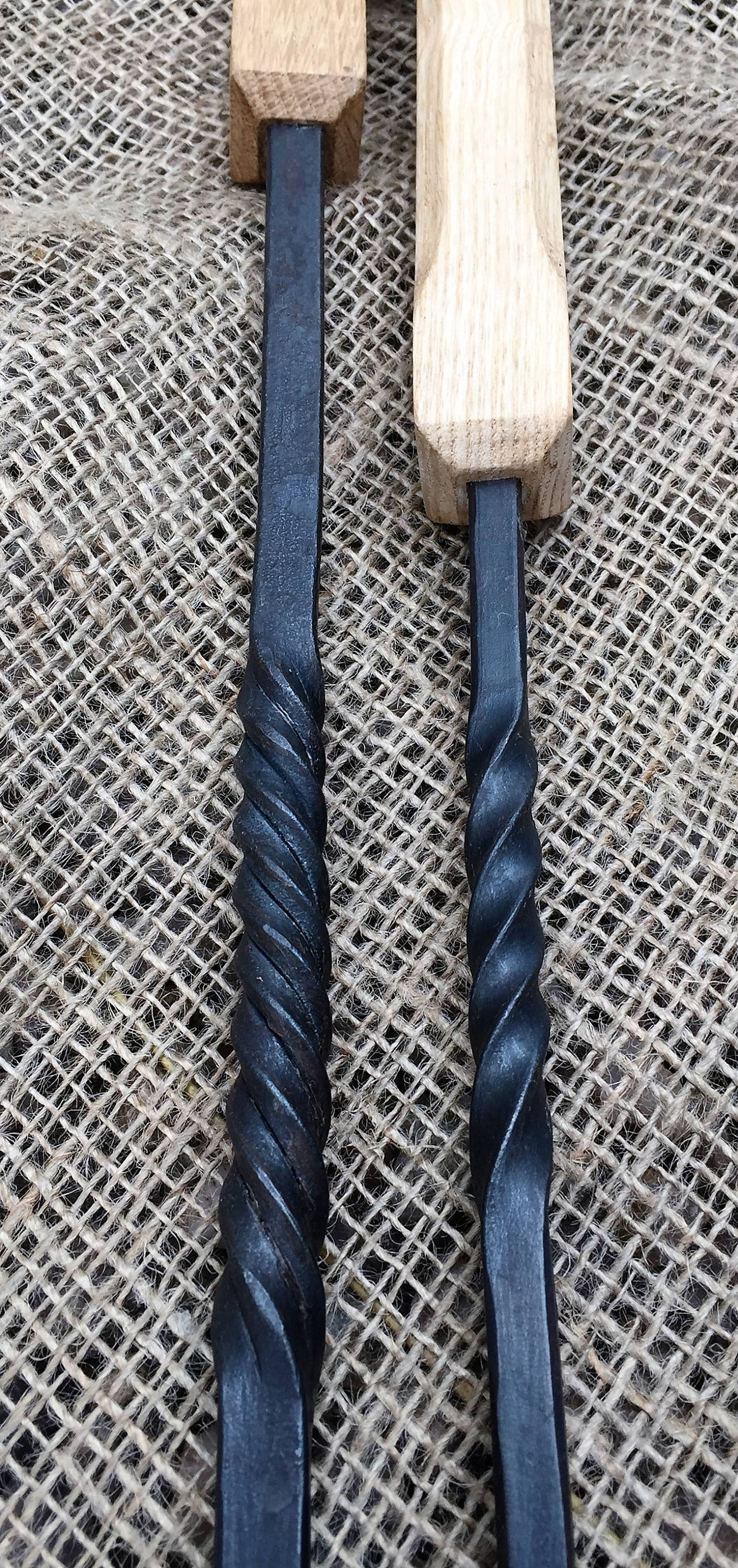 Toasting Fork Handforged With Oak Handle and Leather Strap - Etsy