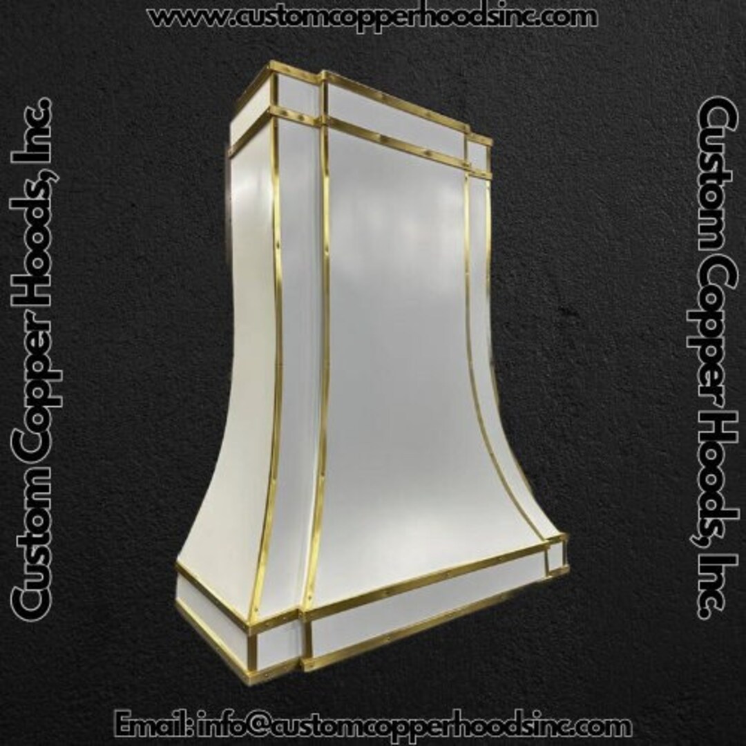 Customizable Double Sweep White Stainless Steel Custom Range Hood With ...