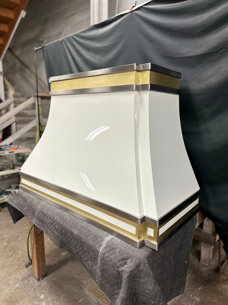 White Kitchen Luxury Stainless Steel & Brass Range Hood - Etsy