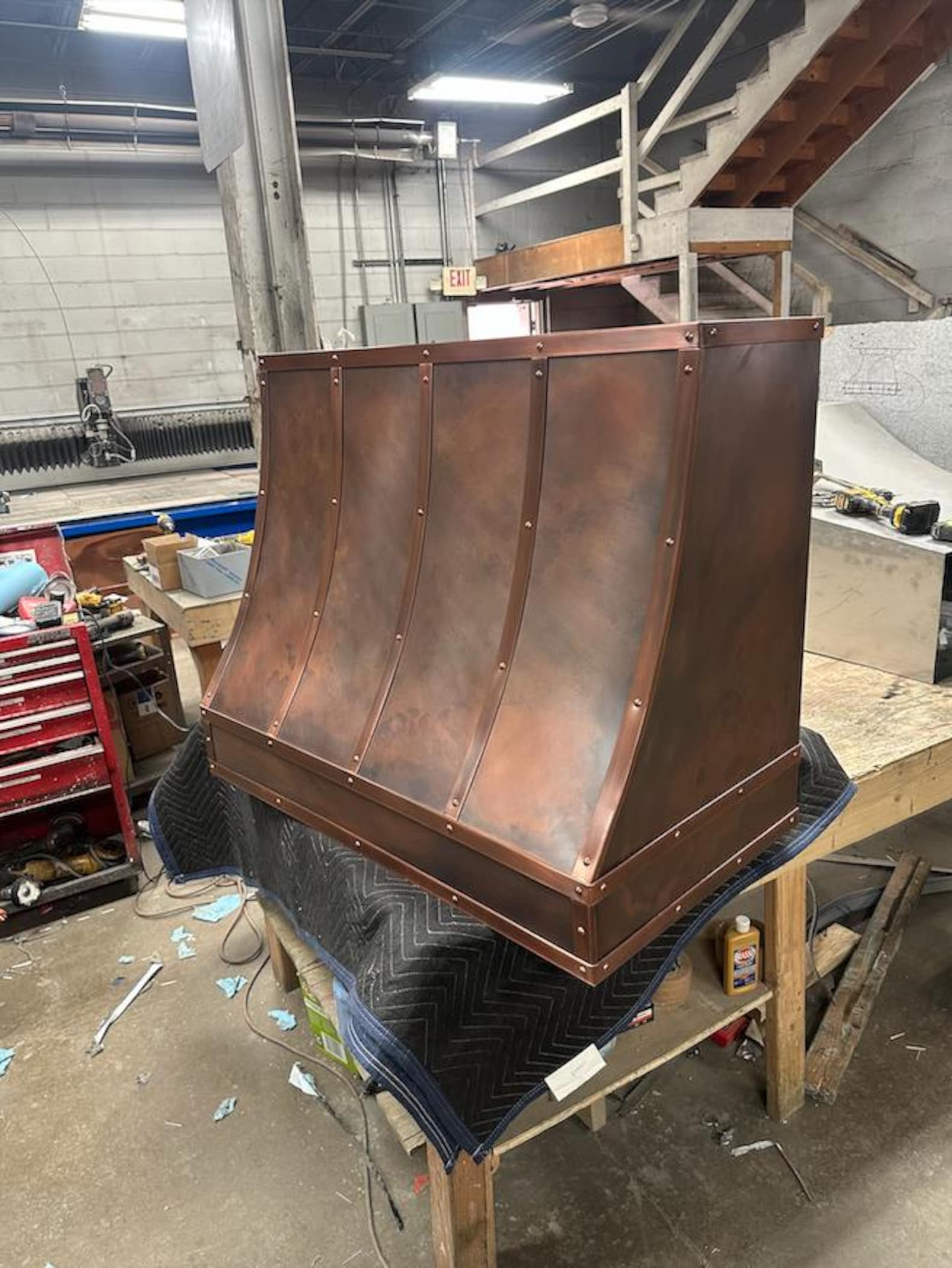 Custom Patina Copper Range Hood – Handcrafted Metal Kitchen Vent Hood ...