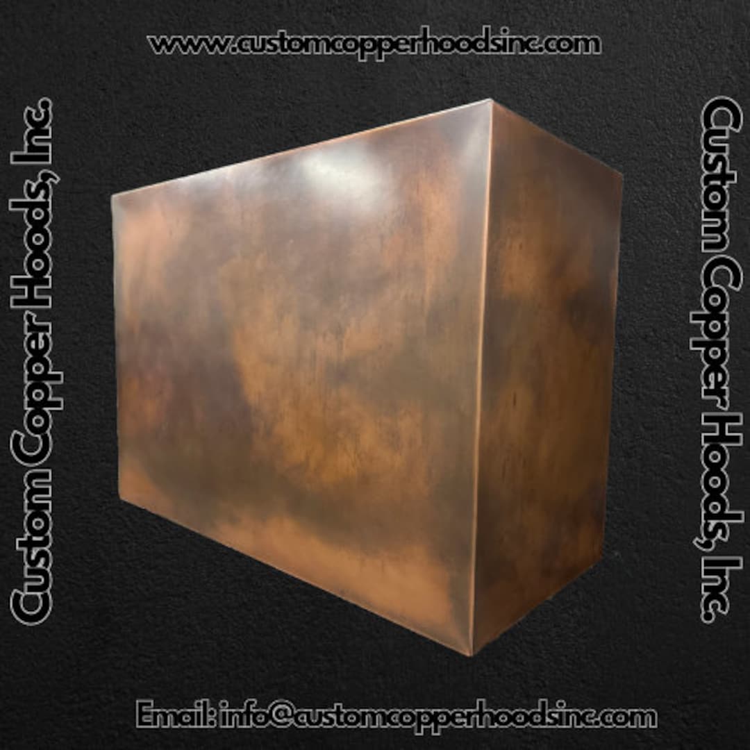 Custom Copper Patina Range Hood | Box / Cube Style Vent Hoods - Etsy