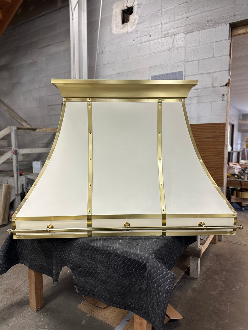 Matte White Range Island Hood, for La Cornue Stainless Steel, Custom ...