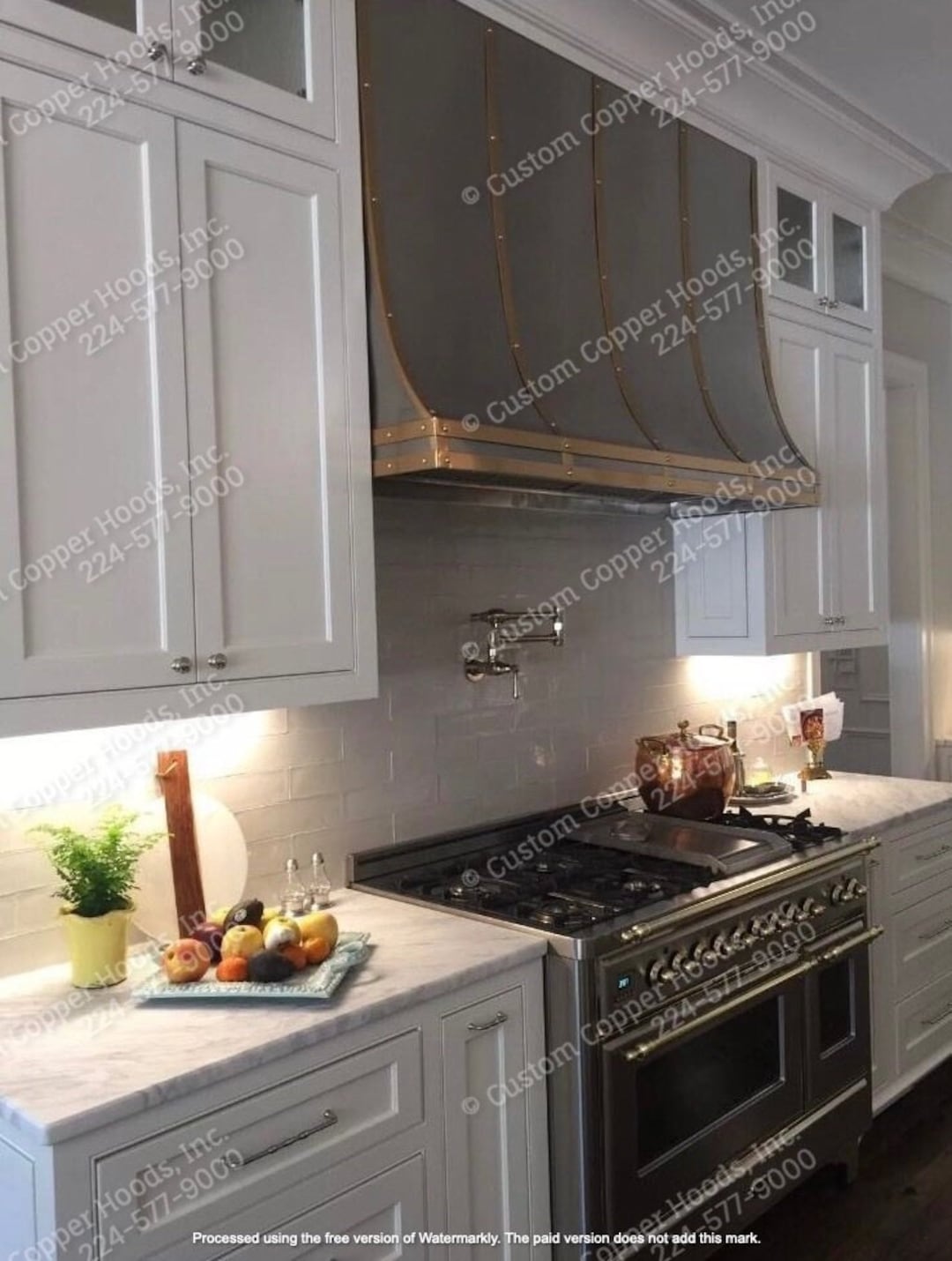 Medium Zinc Kitchen Range Hood for ILVE Range/stove | Custom Metal ...