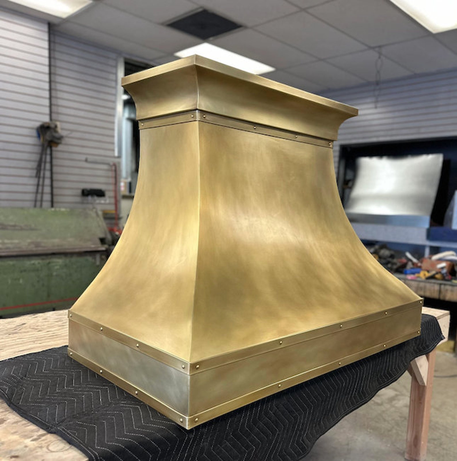 40" Complete Brass Kitchen Hood | Custom Metal Hoods for Wolf Range ...