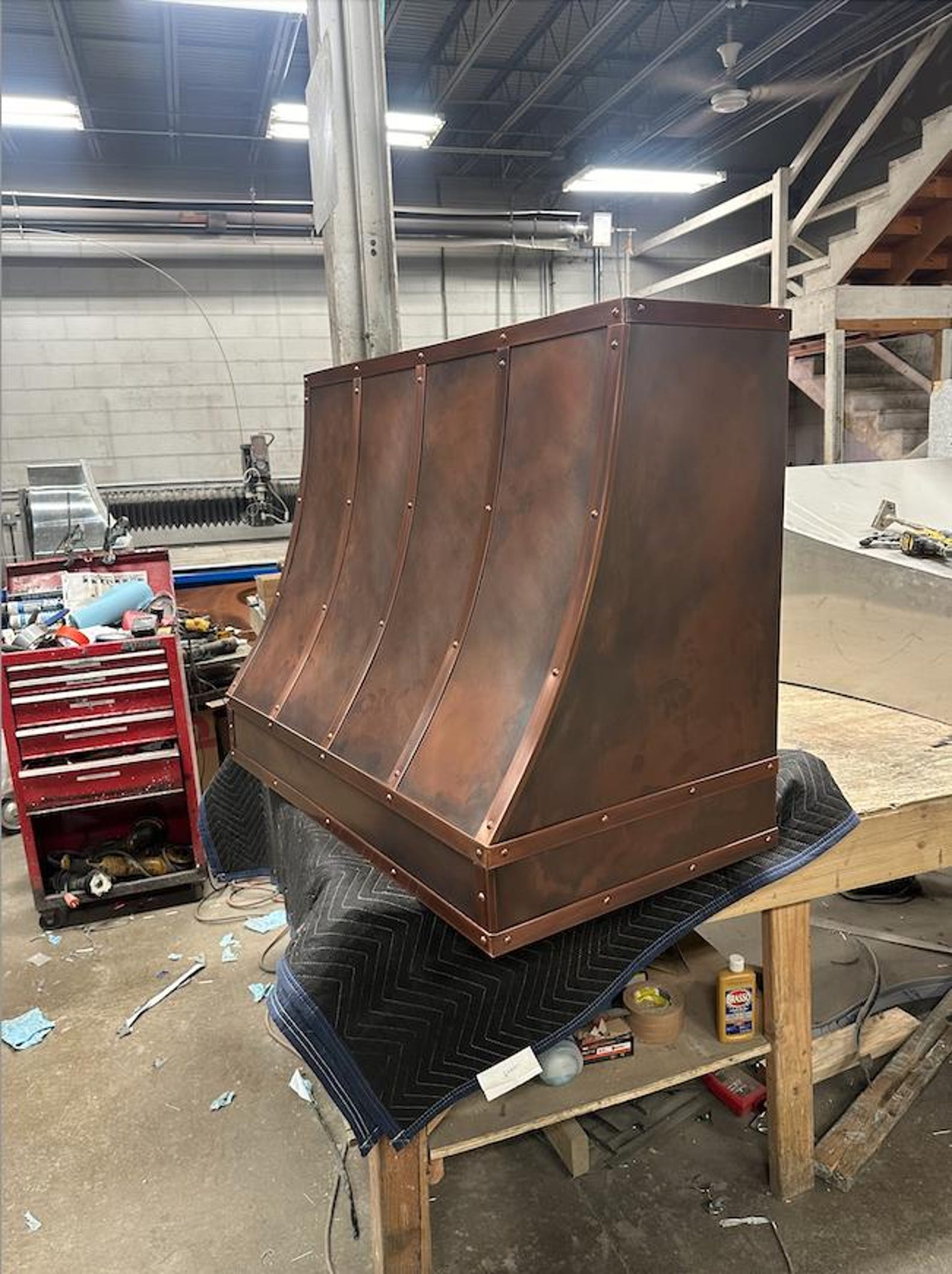 Custom Patina Copper Range Hood – Handcrafted Metal Kitchen Vent Hood ...