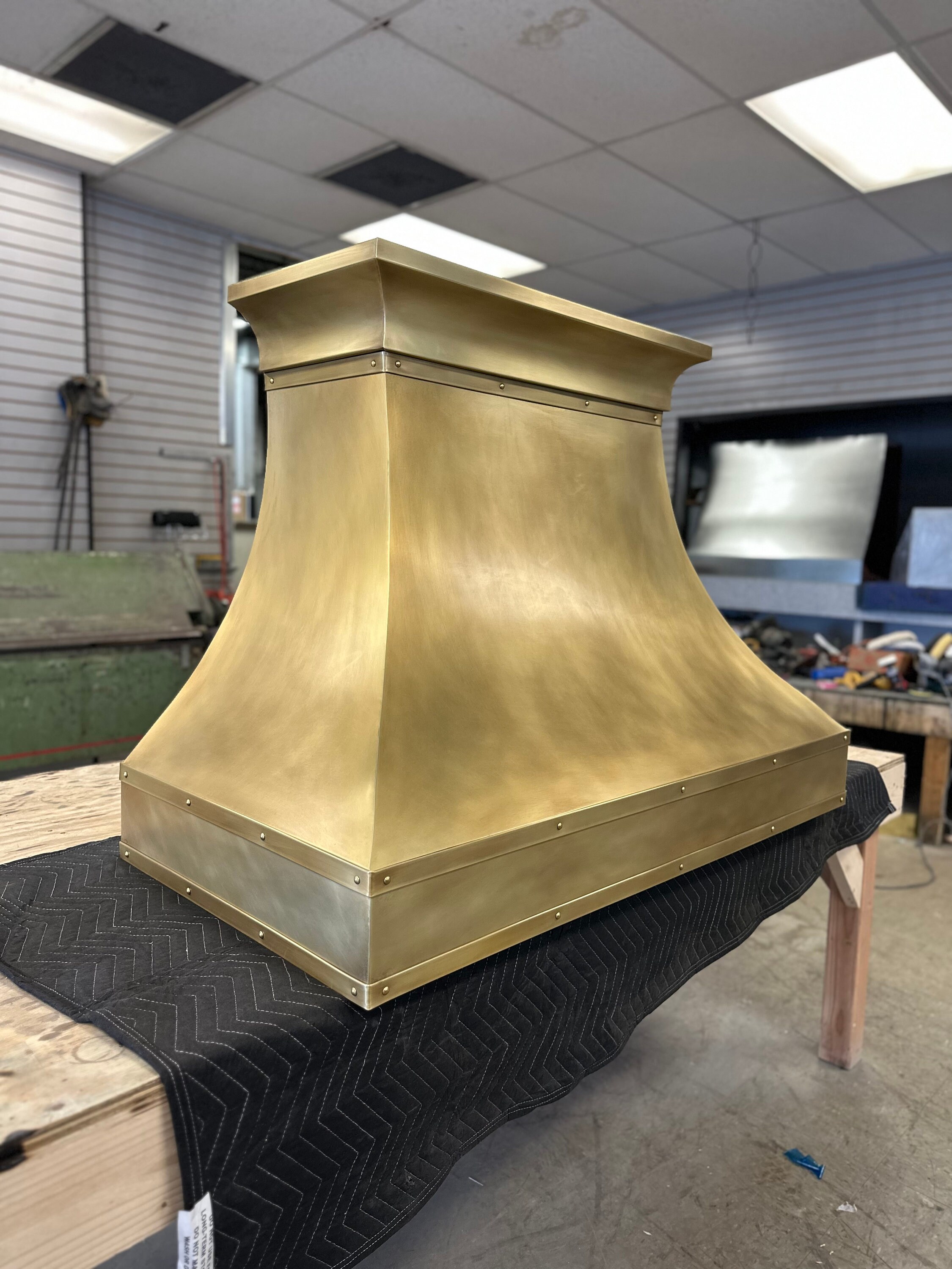 Custom Made All Brass Range Hood for Bluestar Range: Brass Trims and ...