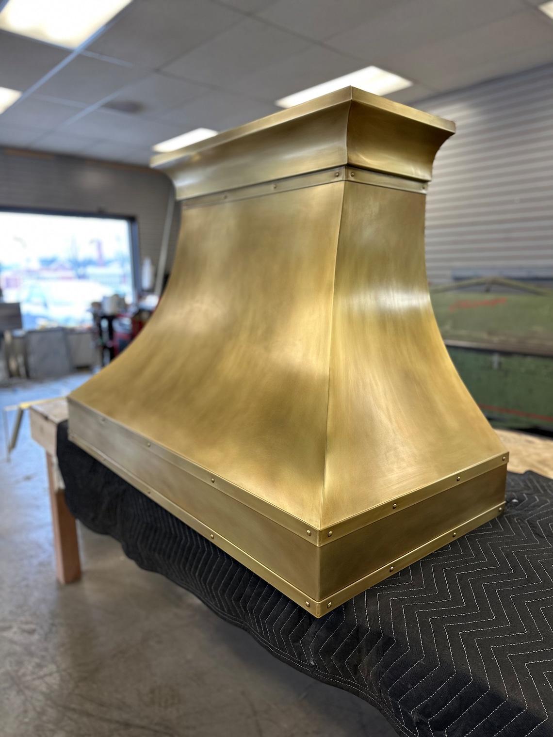 Custom Made All Brass Range Hood for Bluestar Range: Brass Trims and ...