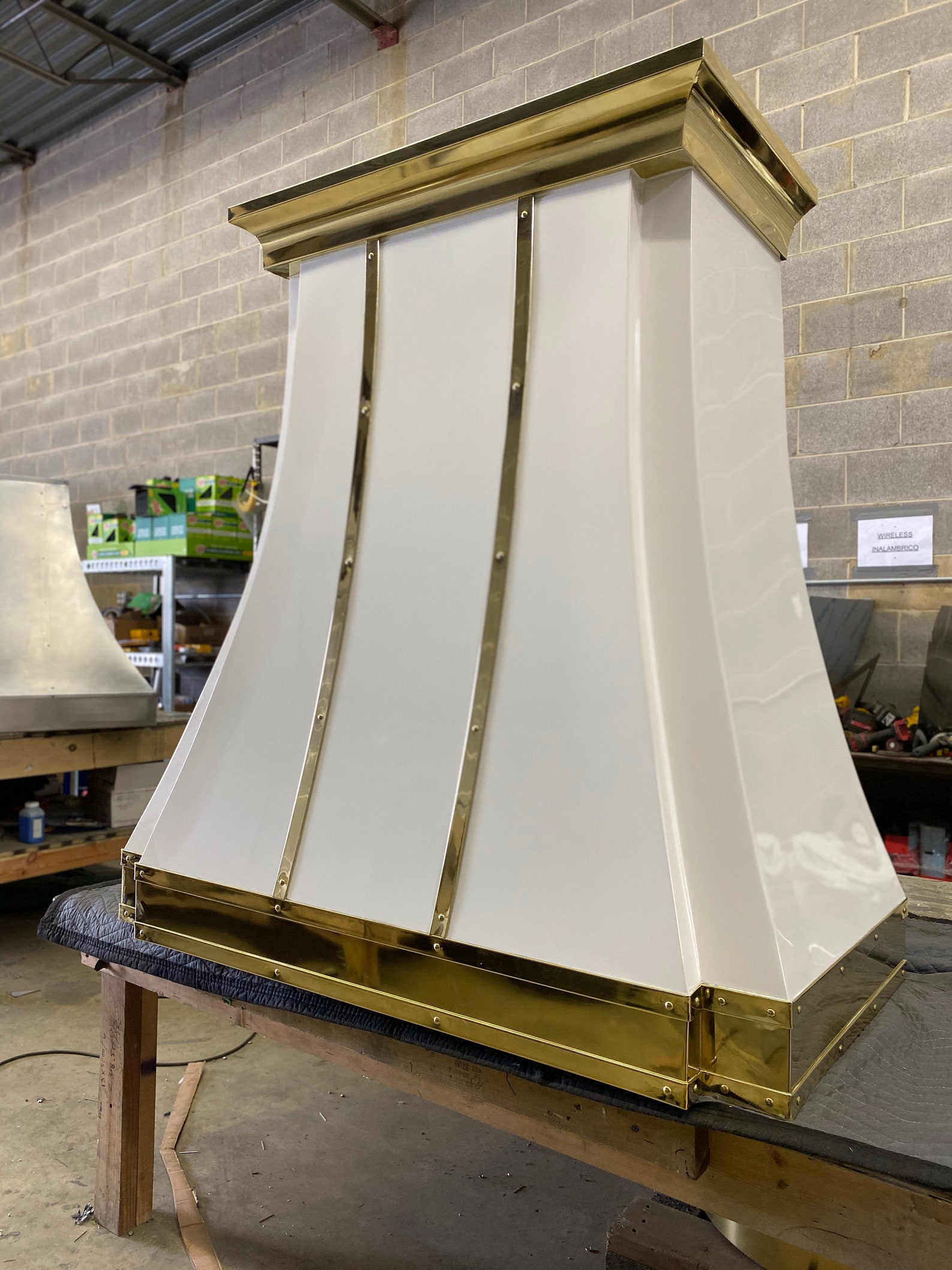 White Range Hood, Custom Kitchen Hoods, for Cafe Range - Metal Vent ...