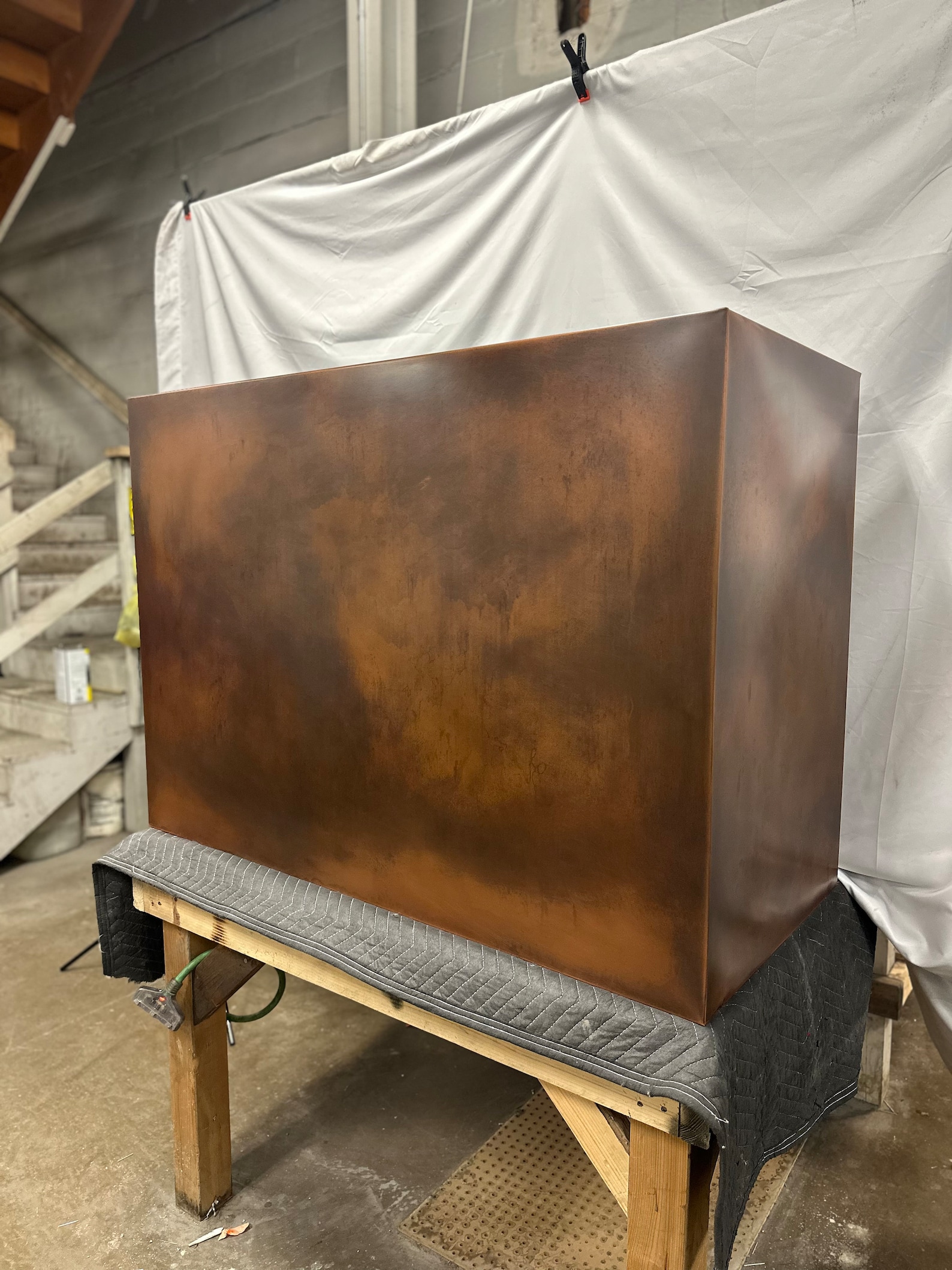 Custom Copper Patina Range Hood | Box / Cube Style Vent Hoods - Etsy