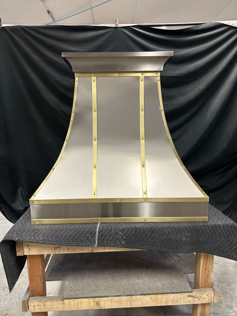 Stainless Steel and Brass Kitchen Range Hood - Etsy