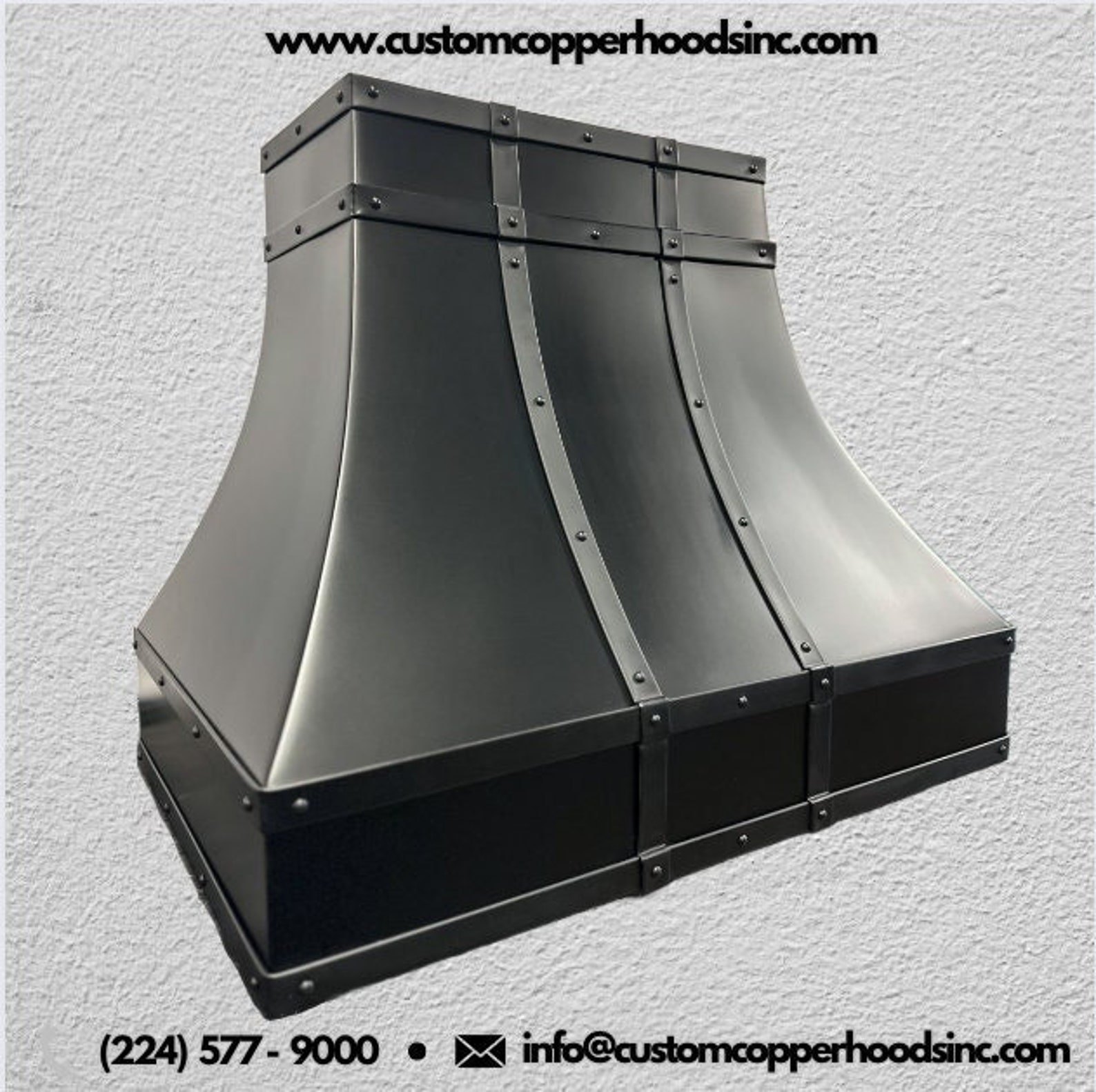 Curved Zinc Range Hood | Black Vent Hoods | Dark Kitchen Hoods - Etsy