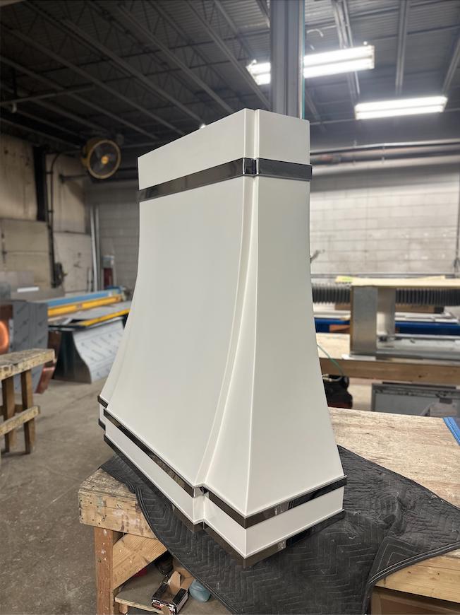 Custom Metal Range Hood With Stainless Steel Accents - White Finish - Etsy