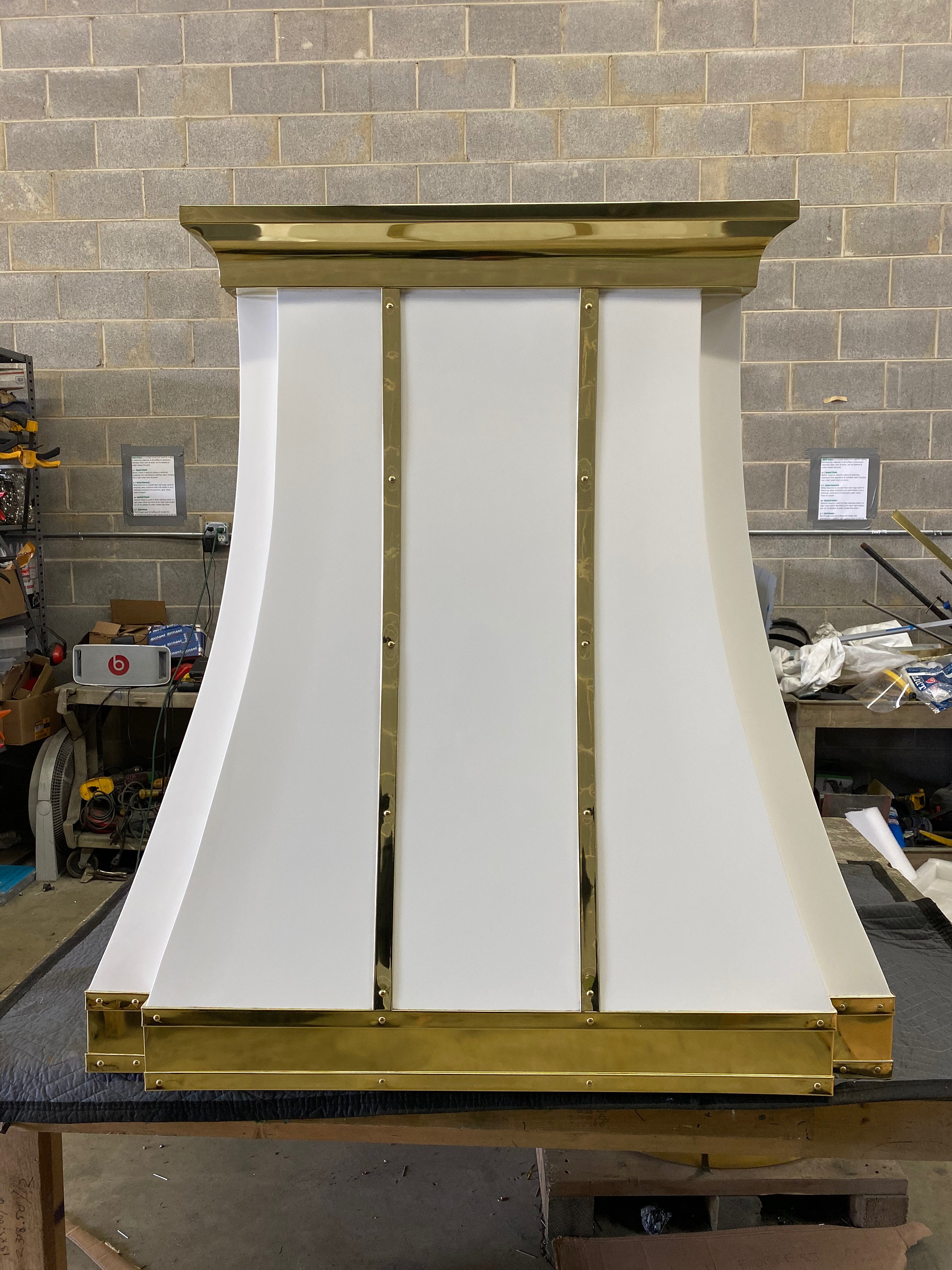 White Range Hood, Custom Kitchen Hoods, for Cafe Range - Metal Vent ...