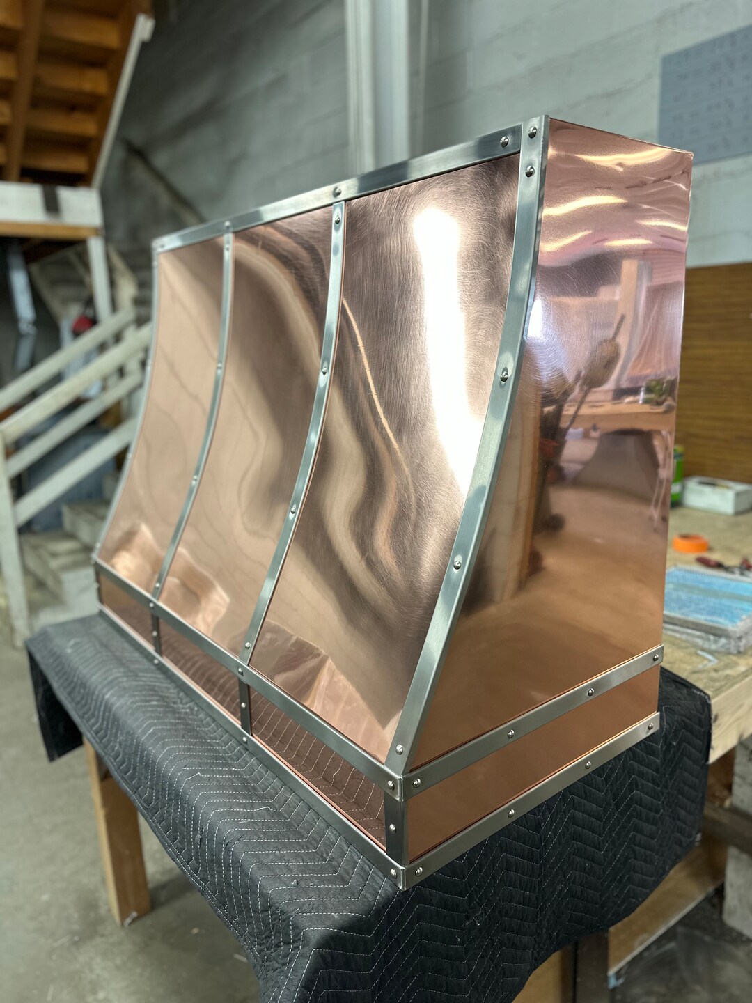Custom Copper Hood With Stainless Steel Trims! Vent Included - Etsy