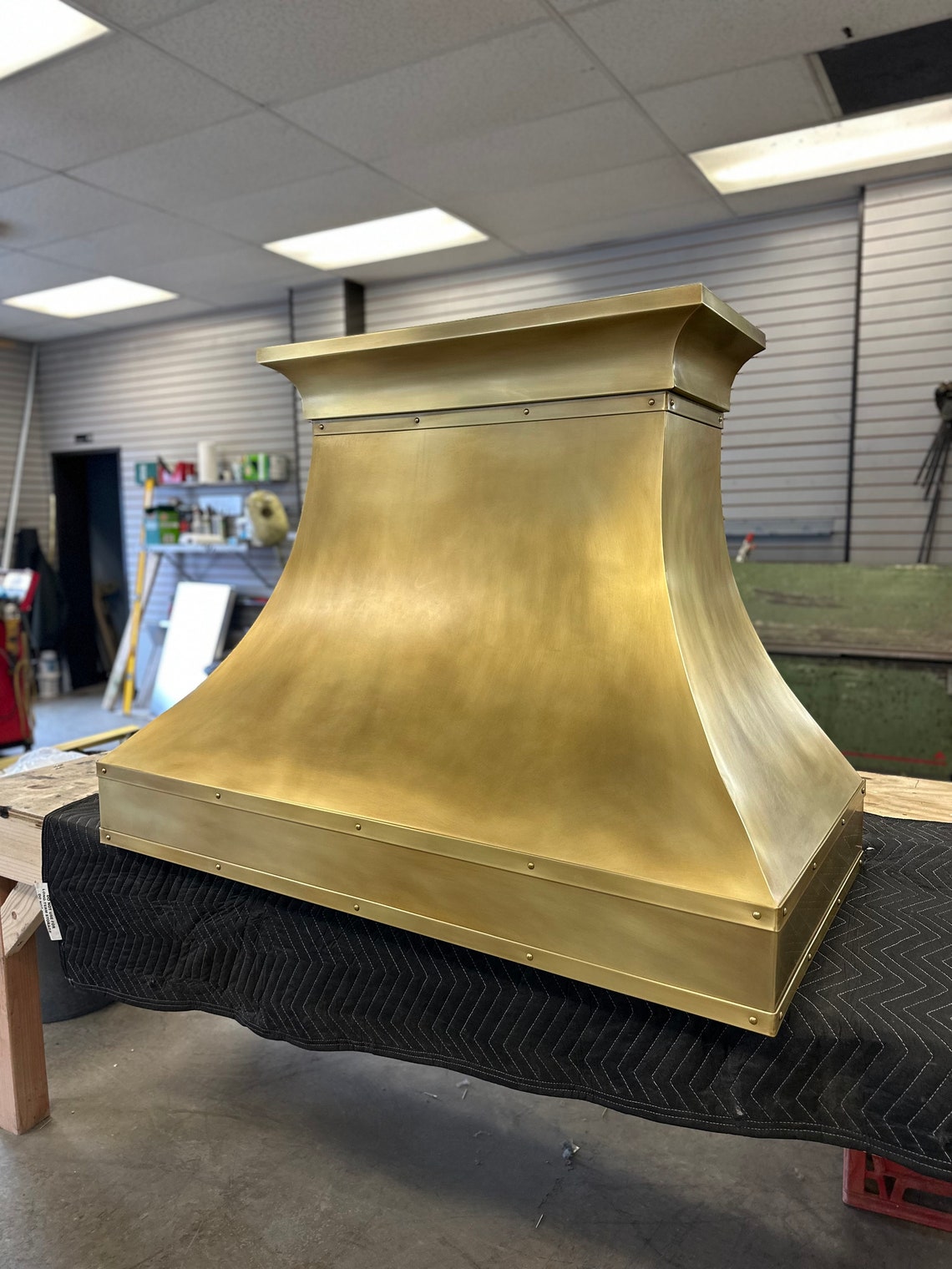 Custom Made All Brass Range Hood for Bluestar Range: Brass Trims and ...