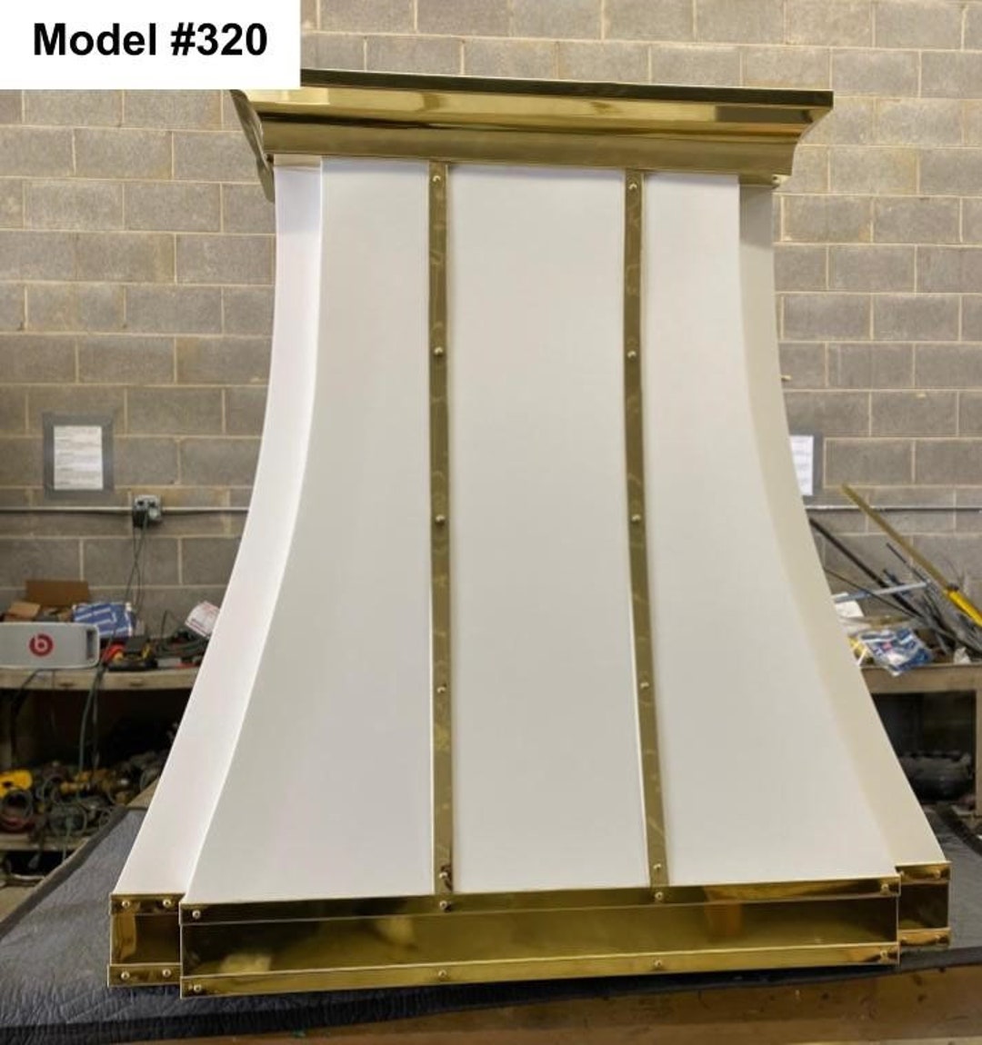 White Range Hood, Custom Kitchen Hoods, for Cafe Range - Metal Vent ...