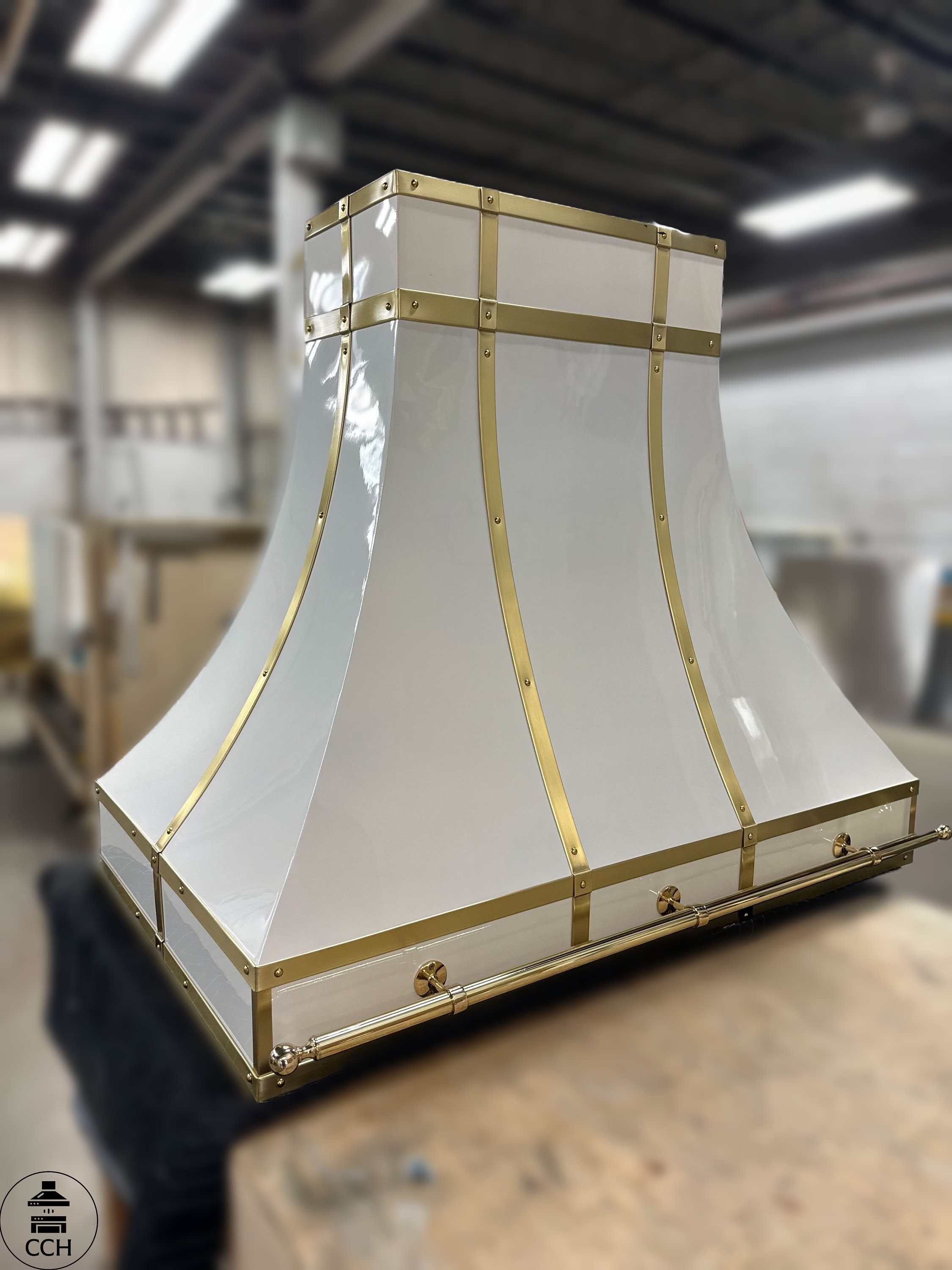 Custom Painted White Kitchen Hood With Brass Details! Vent Included - Etsy