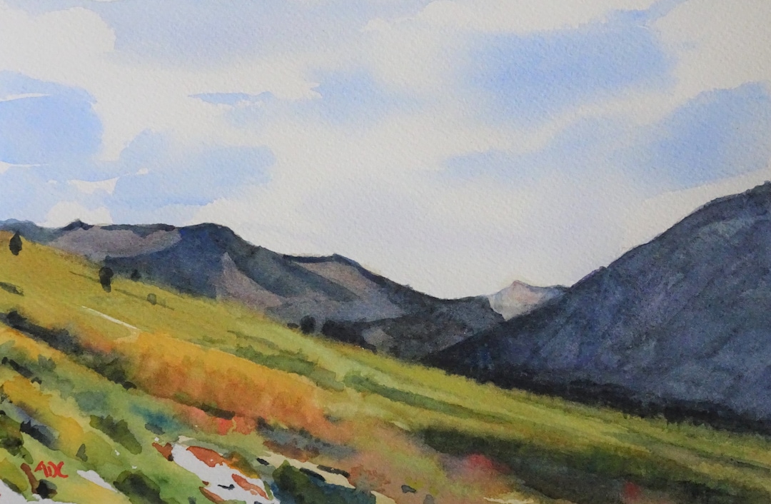 Colorado Rocky Mountain Watercolor Landscape - Etsy