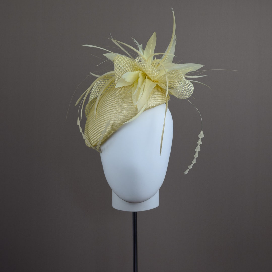 Ready to Wear Primrose Yellow Wedding Hat - Soft Lemon Duchess Kate ...
