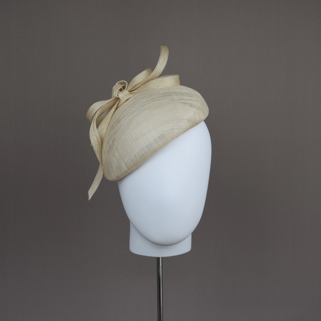 Dark Ivory Teardrop Hat - Natural Ivory Beige Fascinator - Cream ...