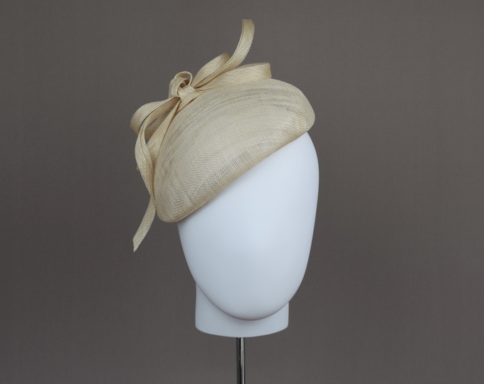 Dark Ivory Teardrop Hat - Natural Ivory Beige Fascinator - Cream ...