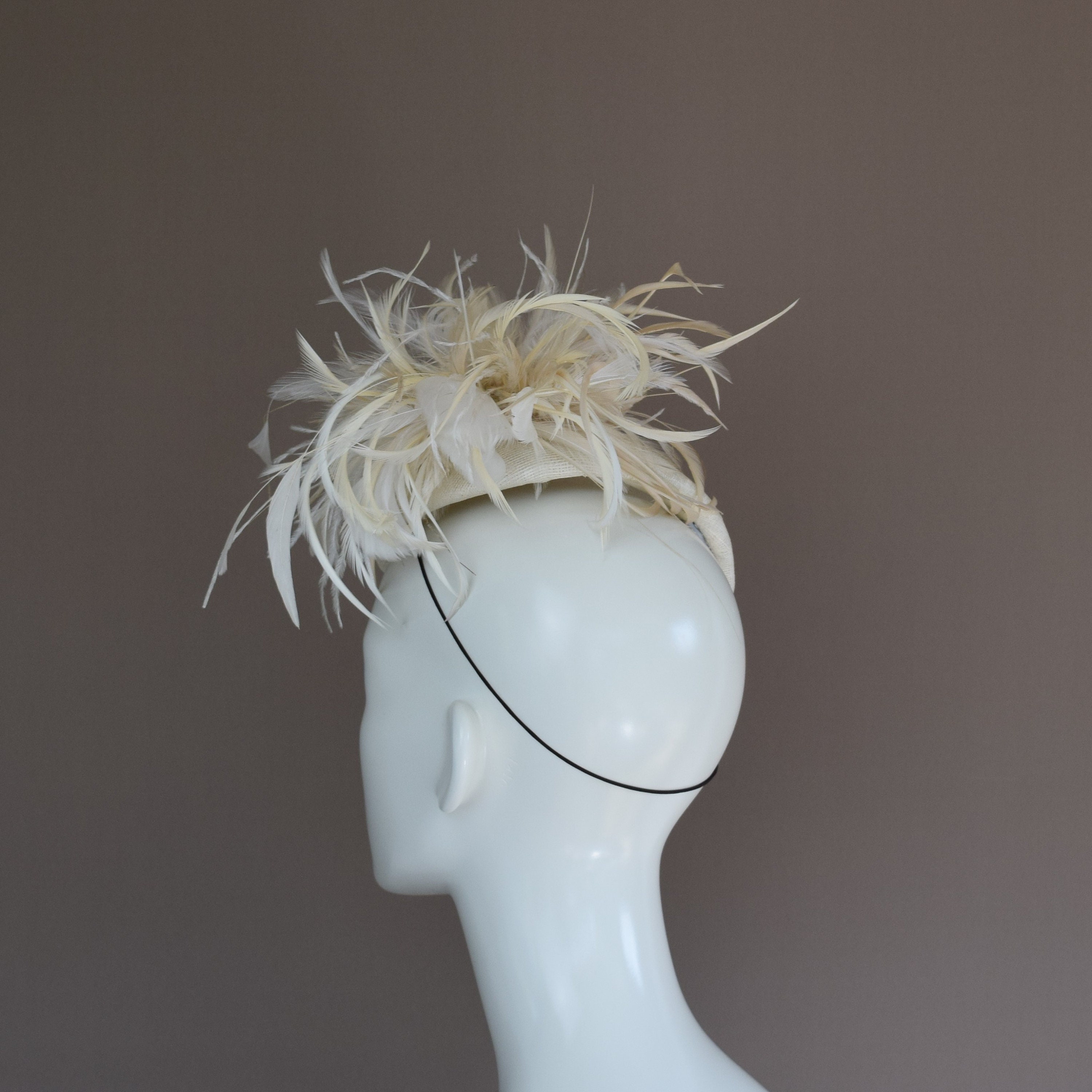 Off White Beret Style Headpiece Ivory White off White Wedding Guest Hat ...