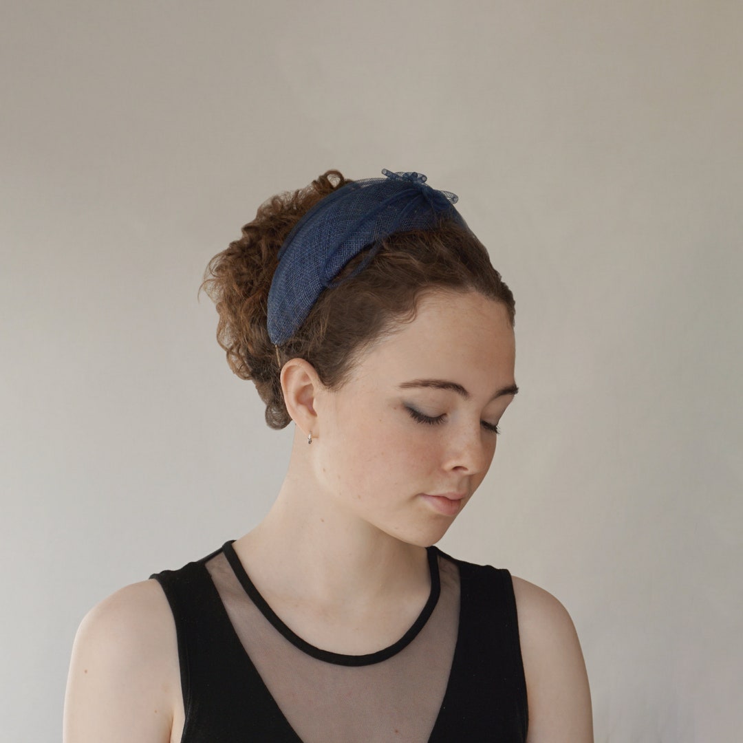 Navy Blue Straw Headband - Navy Headband - Navy Blue Wedding Guest ...