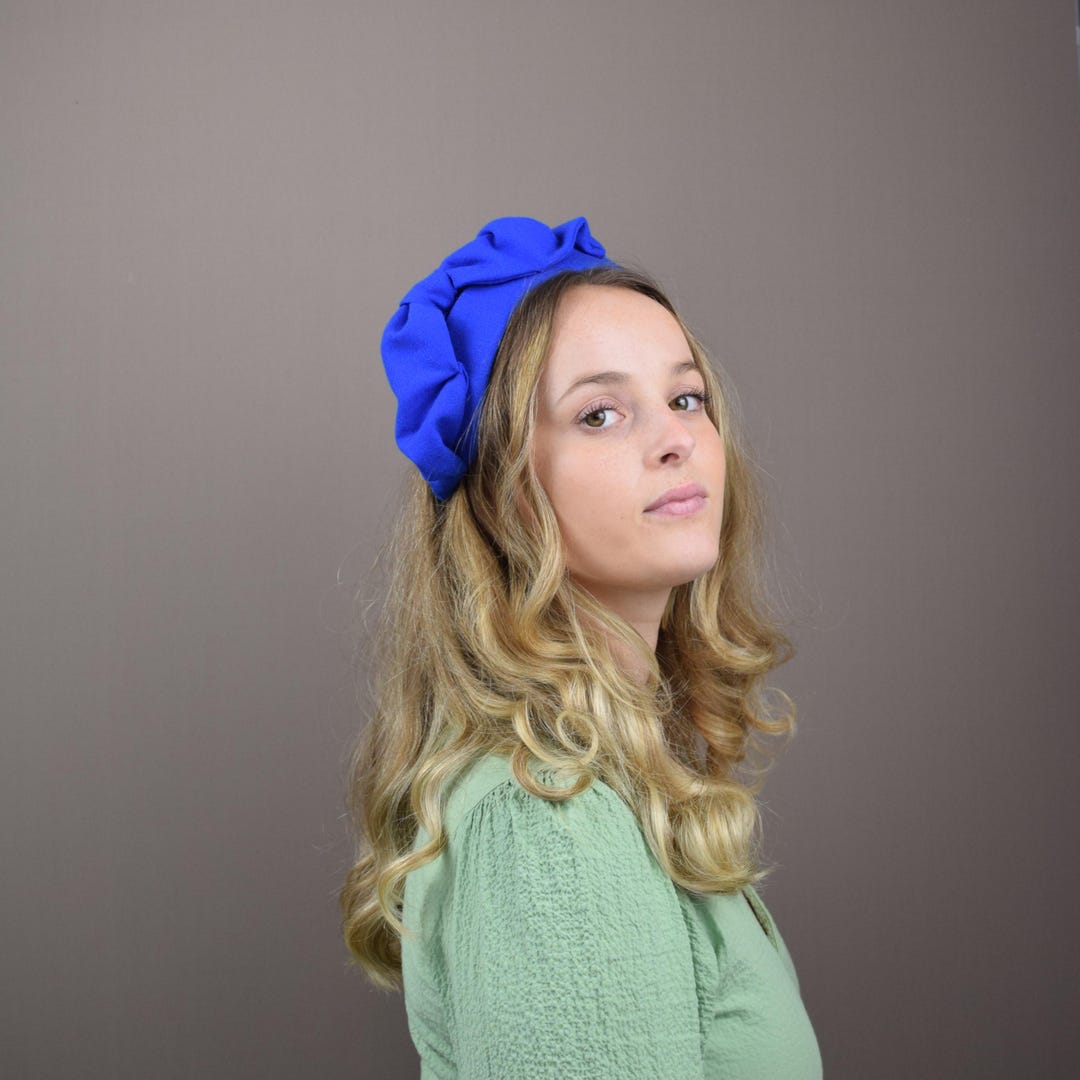 Royal Blue Italian Wool Crepe Headband - Royal Blue Fabric Covered ...
