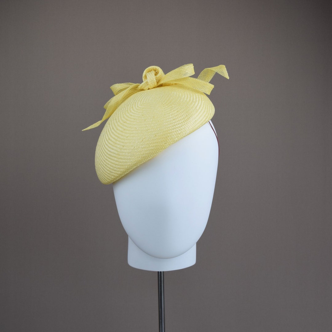 Ready to Wear Lemon Yellow Wedding Hat - Yellow Wedding Hat - Yellow ...