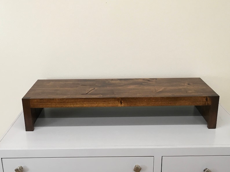Rustic Modern Tv/monitor Riser in Solid Cottonwood in 26 or 38w X 12d X ...