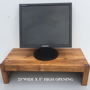 TV Riser Stand in Modern Rustic Style Solid Wood in a Variety of Finish ...