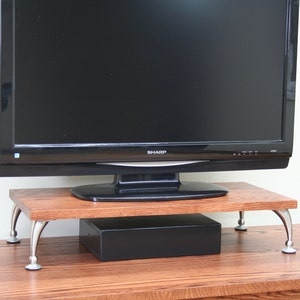 TV Riser/monitor Riser Stand Curved Legs in Mission Oak Wood by ...