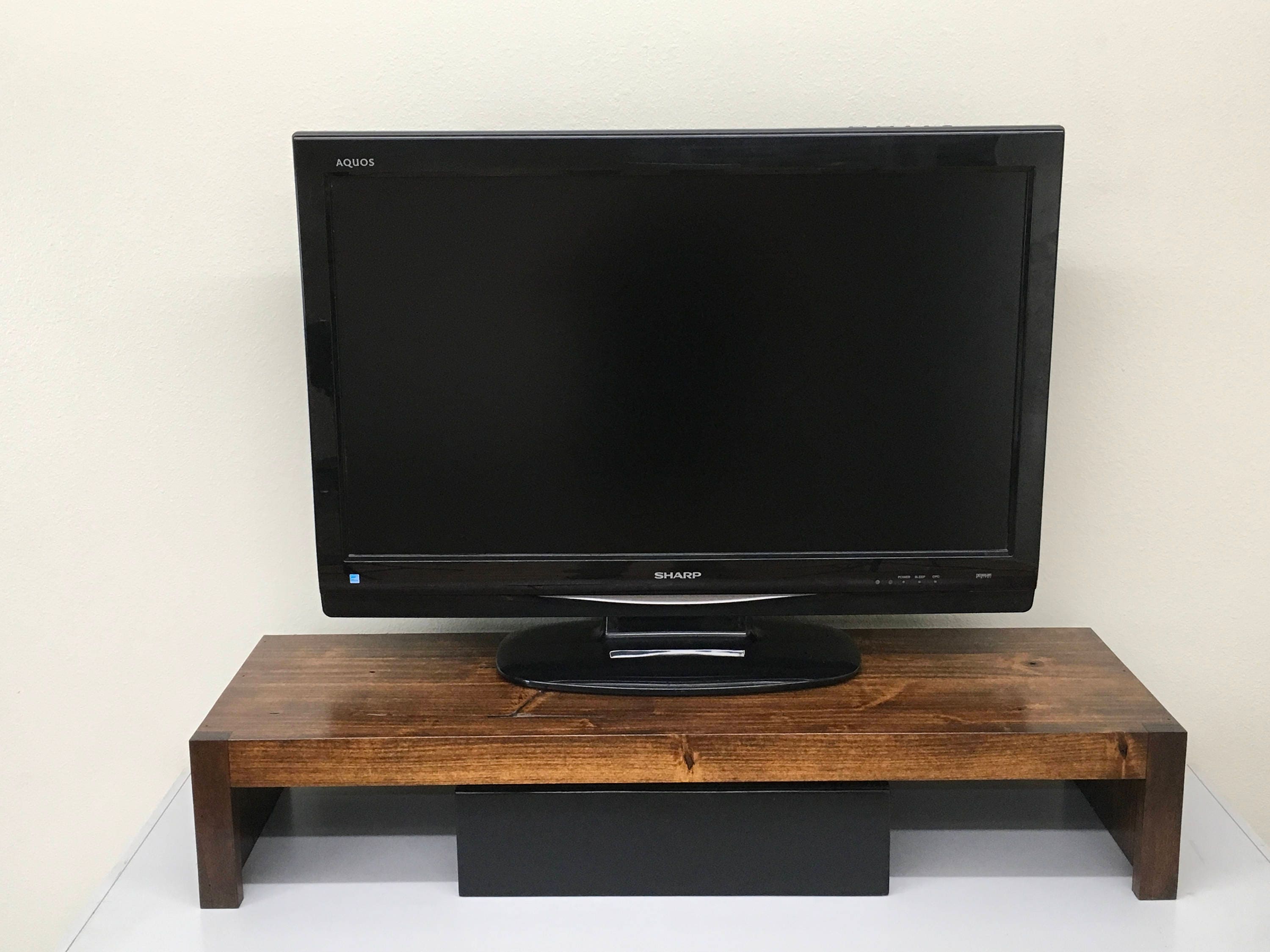 Rustic Modern Tv/monitor Riser in Solid Cottonwood in 26" or 38"w X 12 ...