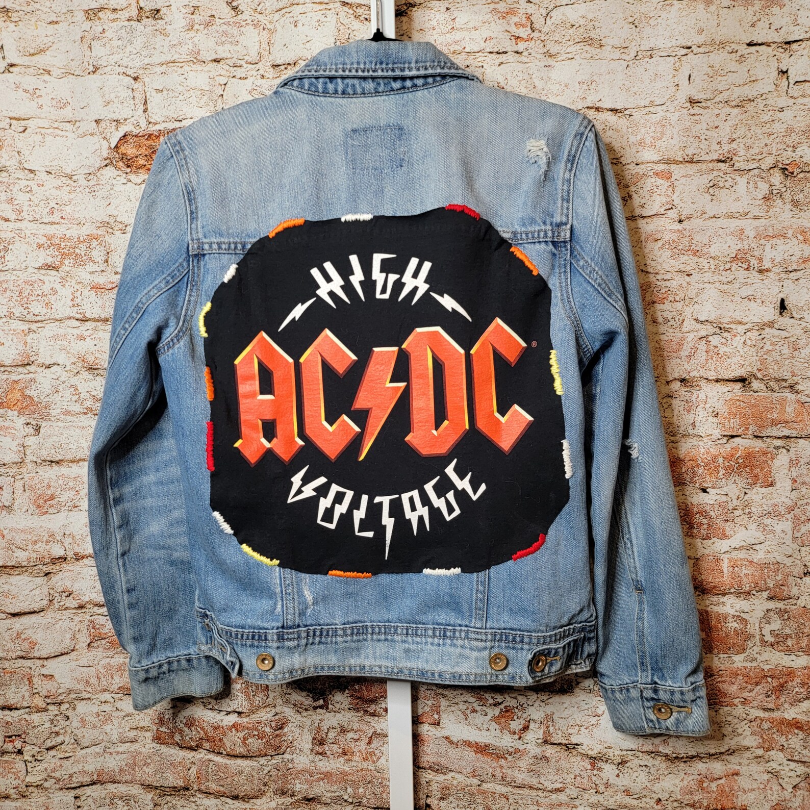 AC/DC Band Tee Denim Jean Jacket, Size Small ACDC - Etsy