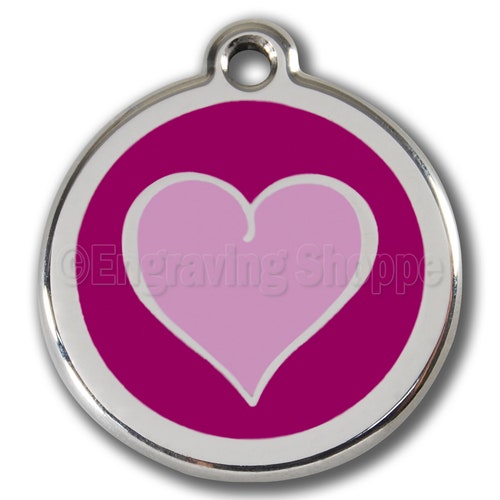 Red & Black Heart Enamel and Stainless Steel Personalized - Etsy