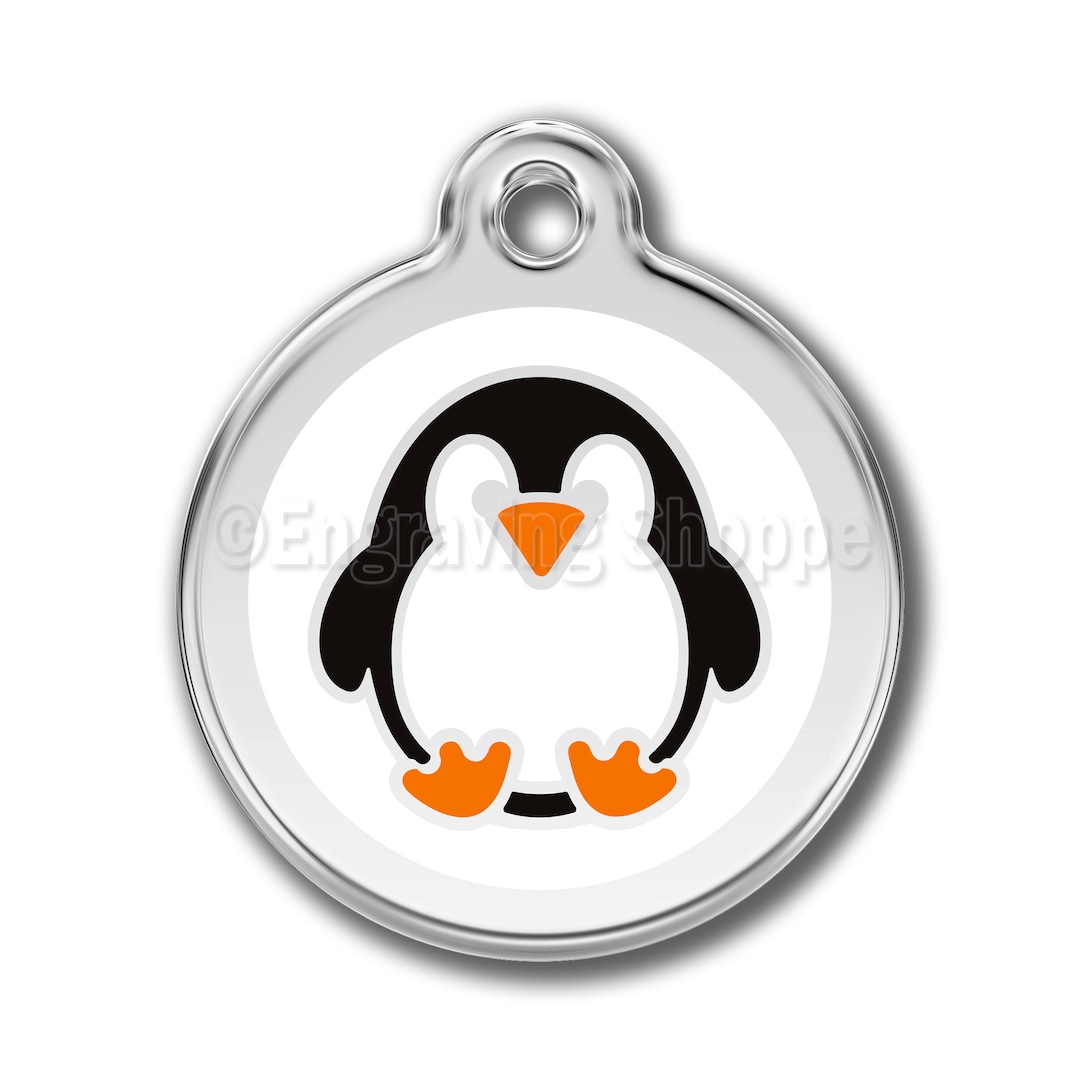 Penguin Enamel Stainless Steel Personalized Custom Pet Tag LIFETIME ...