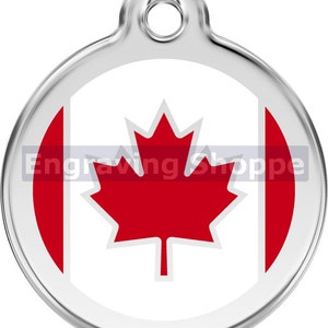 Canadian Flag Enamel and Stainless Steel Personalized Custom Pet Tag ...